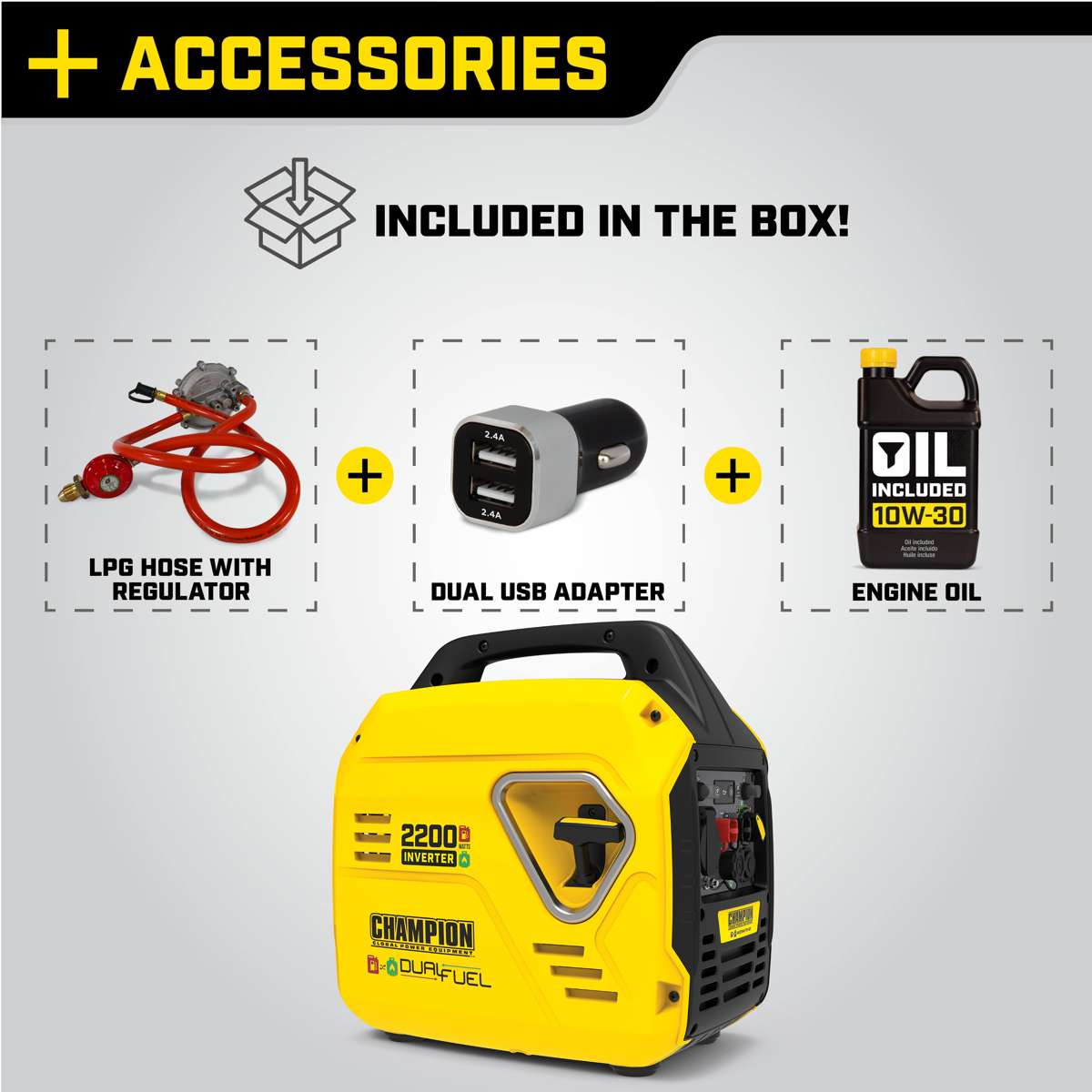 Champion 2200 Watt LPG Mighty Atom Dual Fuel Generator | Champion Power ...
